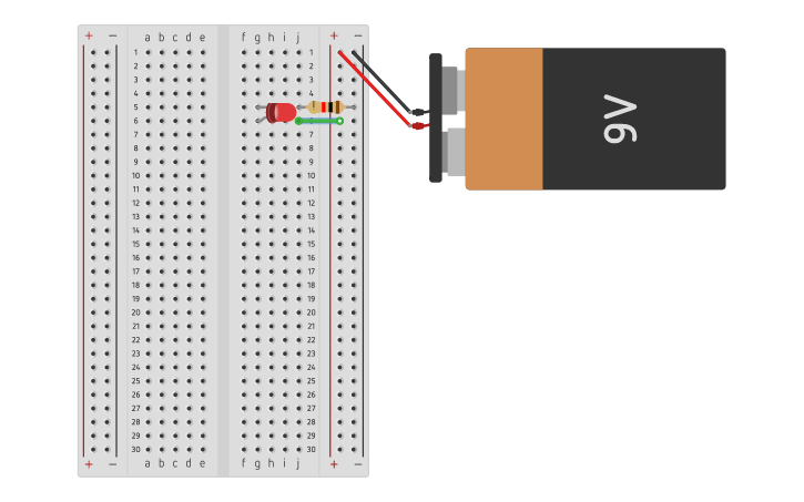 Circuit design red led light | Tinkercad