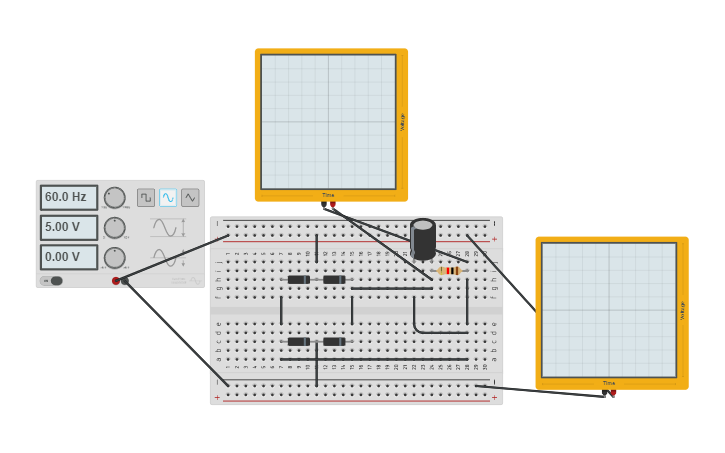 Circuit design osciloscopio pract. | Tinkercad