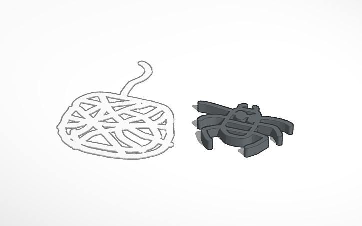 3D design Spider with web - Tinkercad