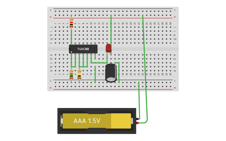 Circuit design led flasher - Tinkercad