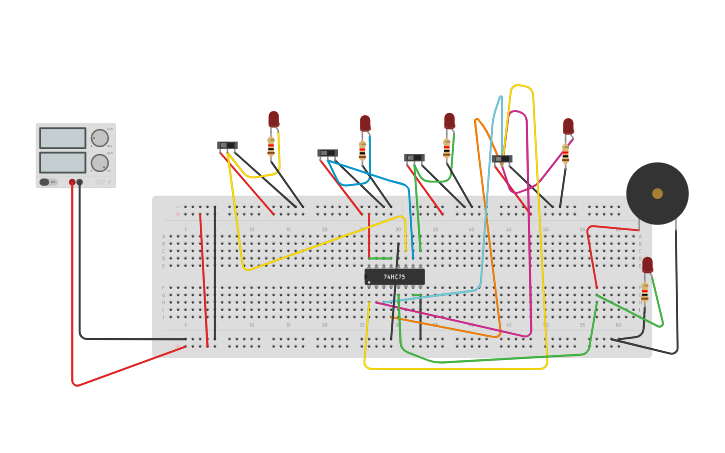 Circuit design 74151 - Tinkercad