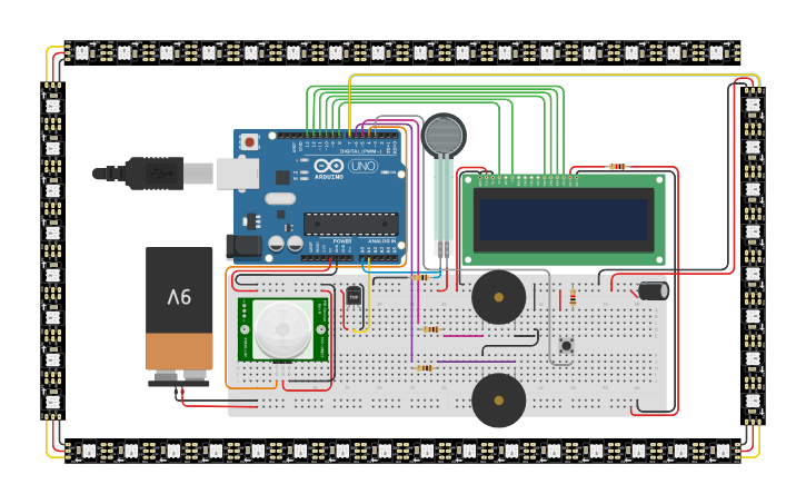 Circuit design Automatic Covid Tracing System for Shop Entrance | Tinkercad