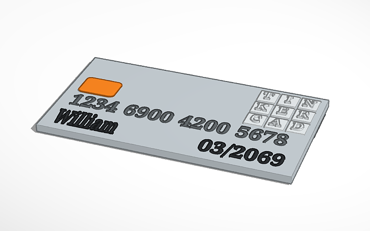 3D design Credit Card - Tinkercad