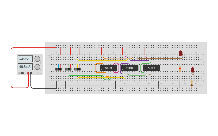 Circuit design Full adders using nand - Tinkercad
