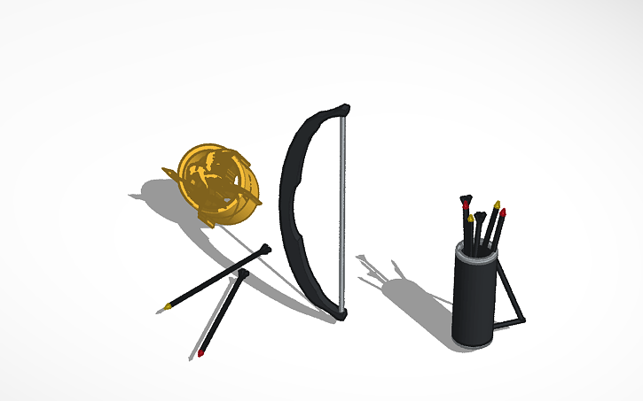 3D design Mockingjay Bow, Quiver, and Arrows | Tinkercad