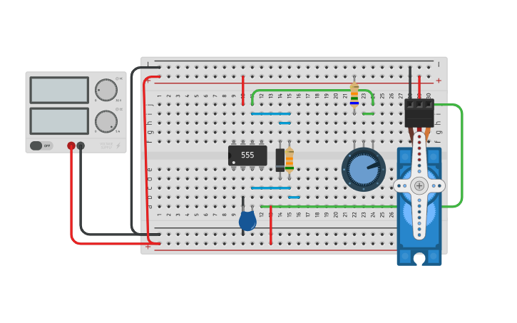 Circuit Design 555 Servo Tinkercad