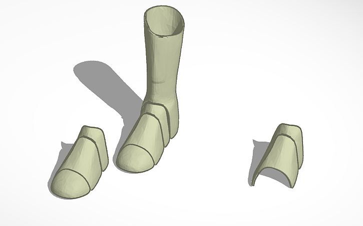 3D design Cosplay Armored Boots - Tinkercad