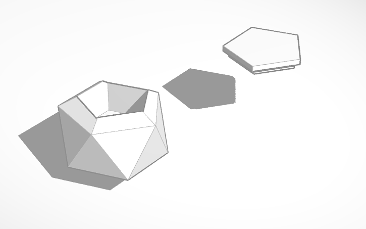 3D design Geometric Pot With Lid - Tinkercad