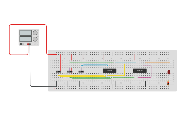 Circuit design using nand gate | Tinkercad