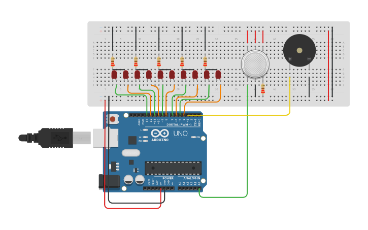 Circuit Design Alcohol Detector Tinkercad