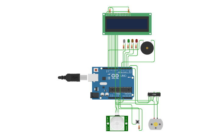 Circuit design automatic gate - Tinkercad