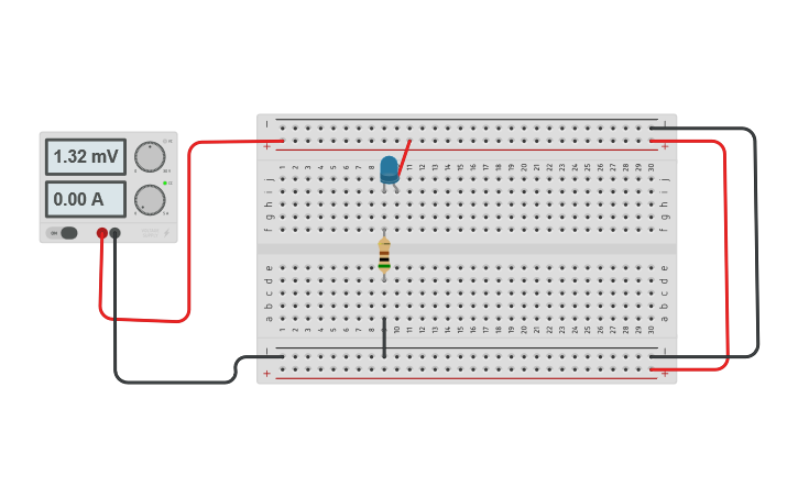 Circuit design Sistema per accendere un led blu | Tinkercad Circuit design Sistema per accendere un led blu | Tinkercad