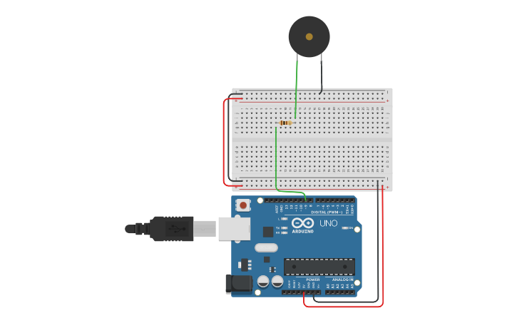 Circuit design Lab 5 Buzzer | Tinkercad