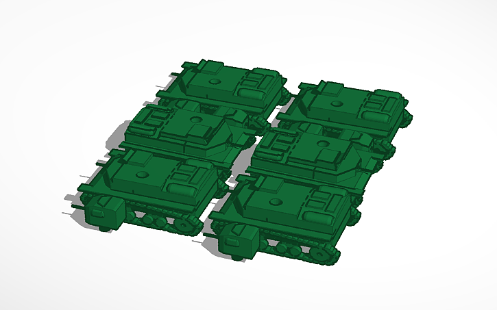 3D design green 2 man tanks | Tinkercad