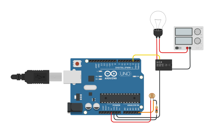 Circuit design Smart Lighting - Tinkercad