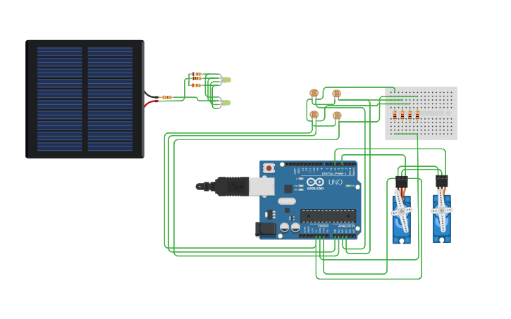 Circuit design "Sunflower" Machine - Tinkercad