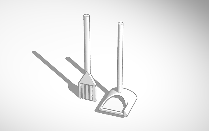 3D design Broom & Dustpan - Tinkercad