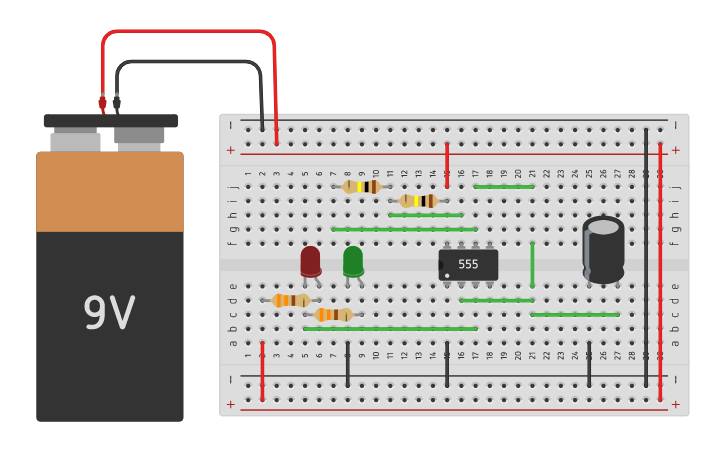 Circuit Design 555 Timer With 2 Blinking Leds Chen Tinkercad