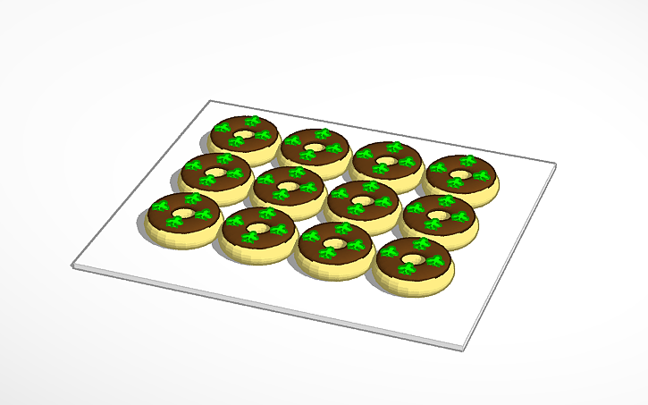 3D design St. Patrick's Day Donuts. - Tinkercad
