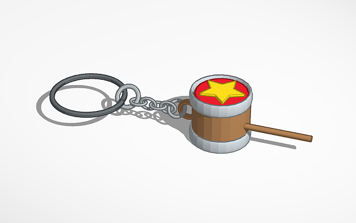 3D design King Dedede hammer Key Chain - Tinkercad