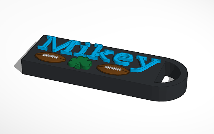 3D design Mikey Name Keychain - Tinkercad