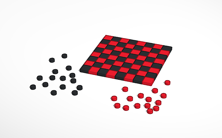 3D design checker board - version 2 - Tinkercad
