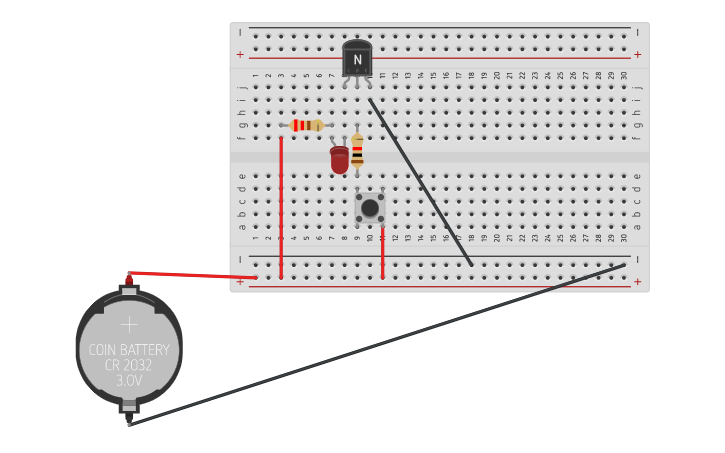 Circuit design transistor | Tinkercad