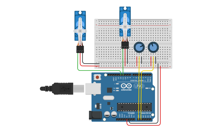 Circuit Design Servo Potentiometer Tinkercad