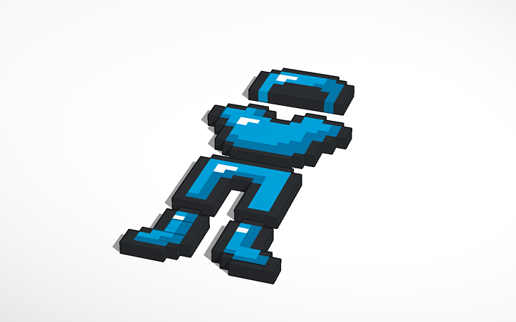 3D design Minecraft diamond armor - Tinkercad