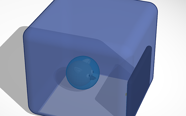 3d Design птах в космосі дивиться телевізор Tinkercad