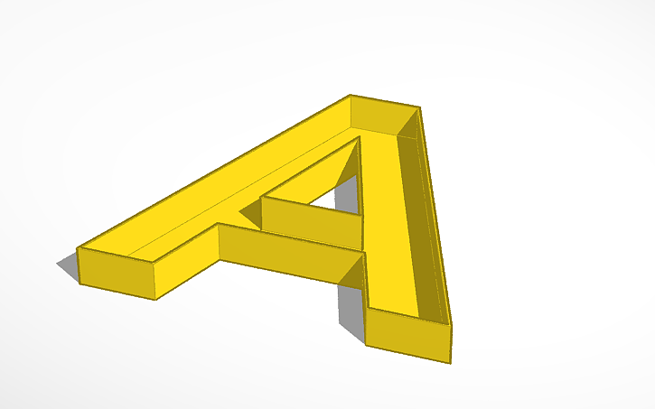 3D design Letter A Cutout - Tinkercad