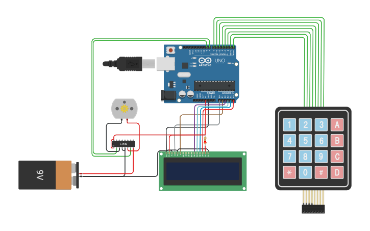 Circuit design based door locking system - Tinkercad