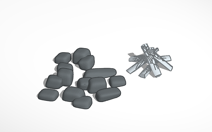 3D design miniature campfire 모닥불 | Tinkercad