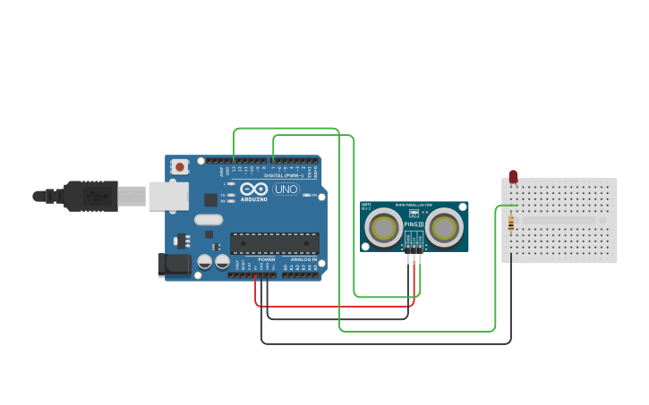 Circuit design Proximity Sensor - Tinkercad