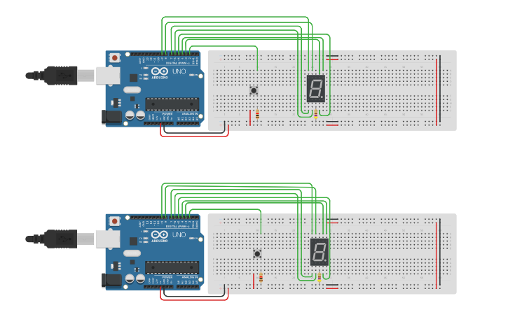 Circuit Design Arduino Section 3 Button Tinkercad