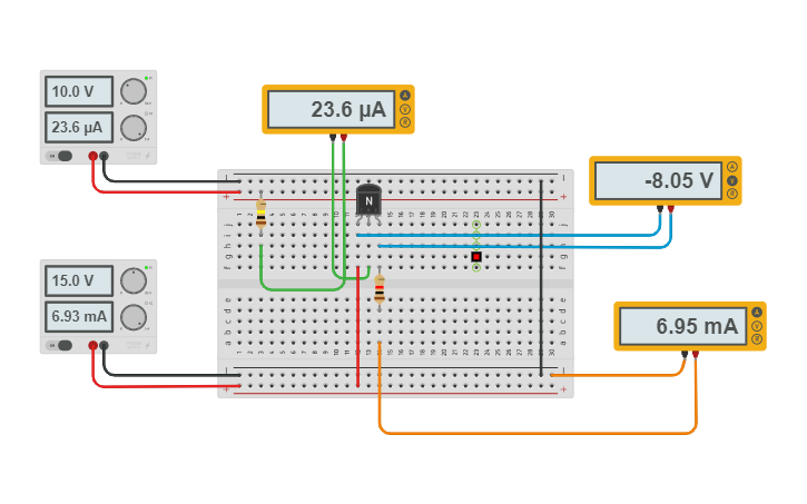 Circuit design Common Collector Output Characteristics - Tinkercad