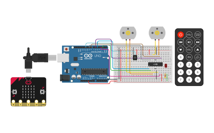 Circuit Design Arduino Ir Robot Tinkercad 