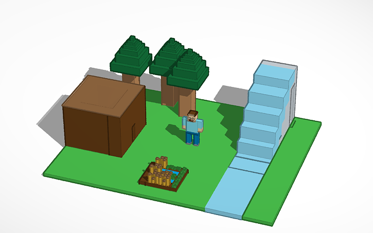 3D design Minecraft house - Tinkercad