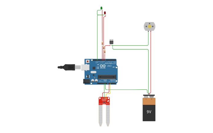 Circuit design Moisture Sensor and Watering (Servo) - Tinkercad