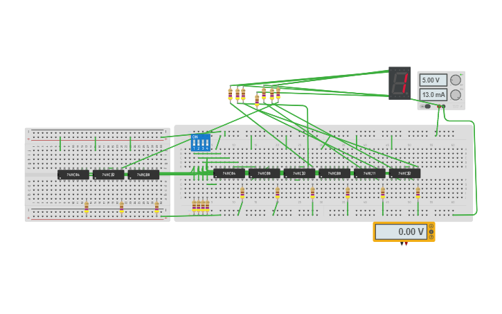 Circuit design Display 7 seg - Tinkercad