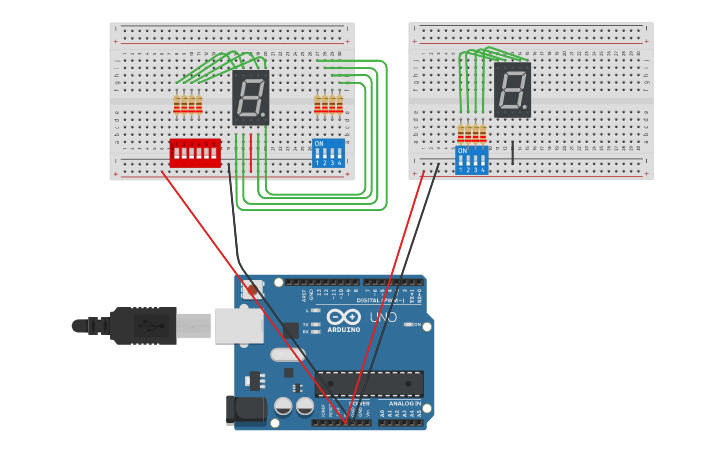 Circuit design Seven Segment Display Schleuss | Tinkercad