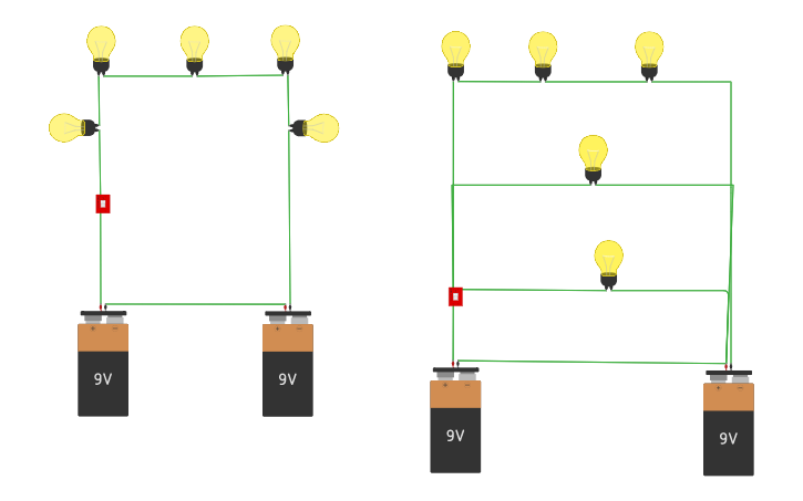 Circuit design Series and Parallel - Tinkercad