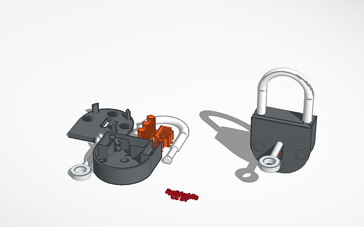 3D design 100% 3D Printed Padlock - Tinkercad