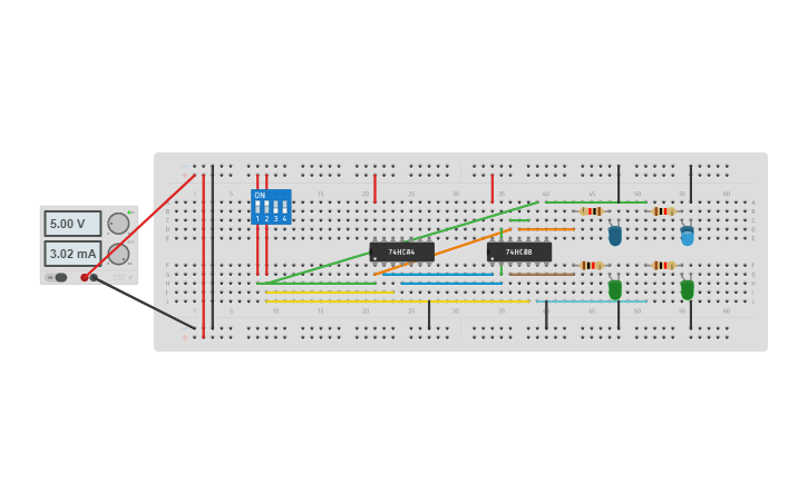 Circuit design 2:4 Line Decoder - Tinkercad