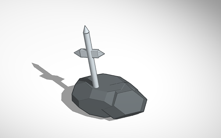 3D design sword in rock | Tinkercad
