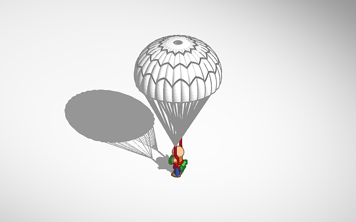 3D design Parachute (Round) - Tinkercad