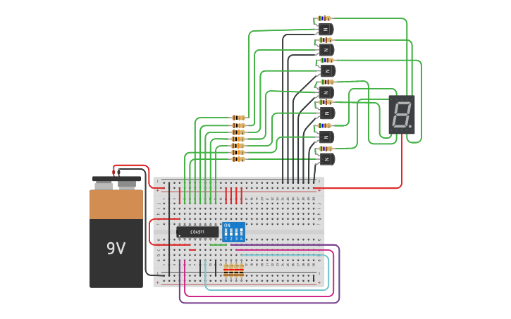 Circuit Design Display 7 Segmentos Con 4011 Tinkercad