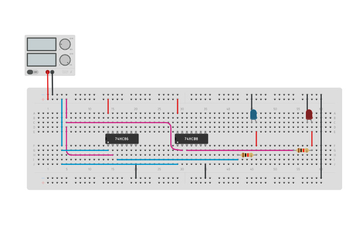 Circuit design Half Adder 2 | Tinkercad