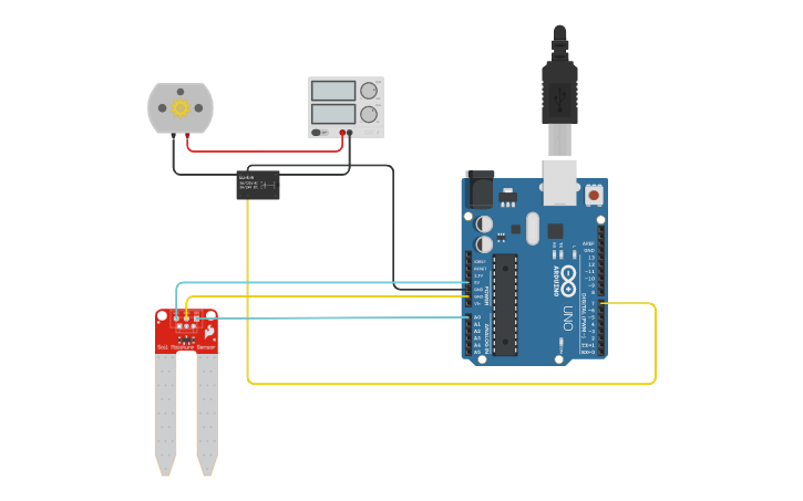 Circuit design Pompa air - Tinkercad