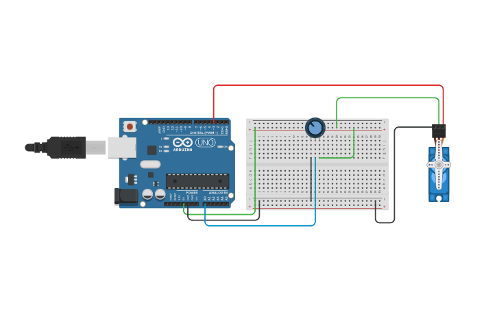 Circuit design Servo motor - Tinkercad